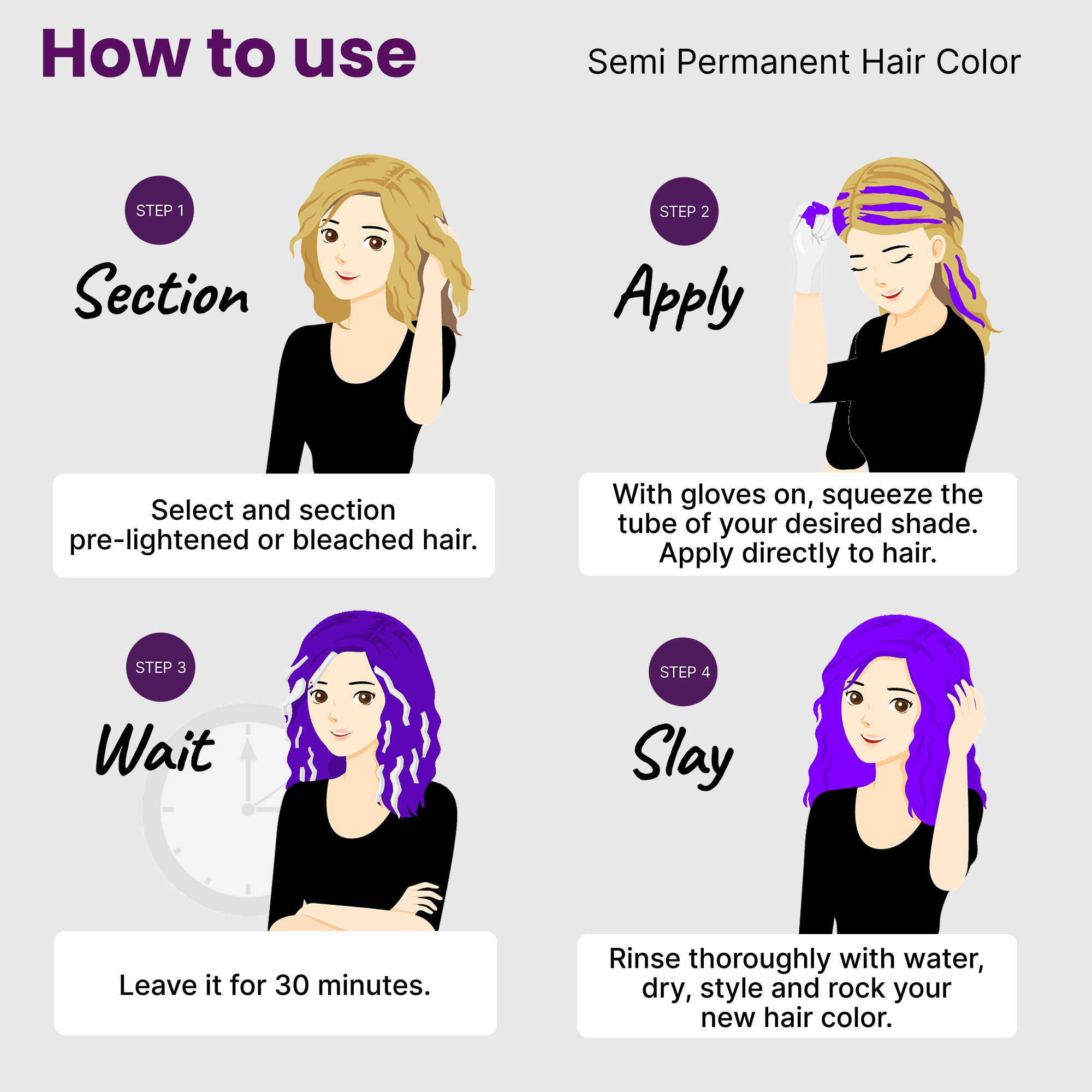 Buy 2.Oh! Violet Semi Permanent Hair Color Online